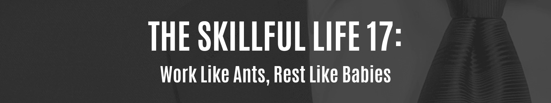 The Skillful Life 17: Work Like Ants, Rest Like Babies - Ecclesiastes ...